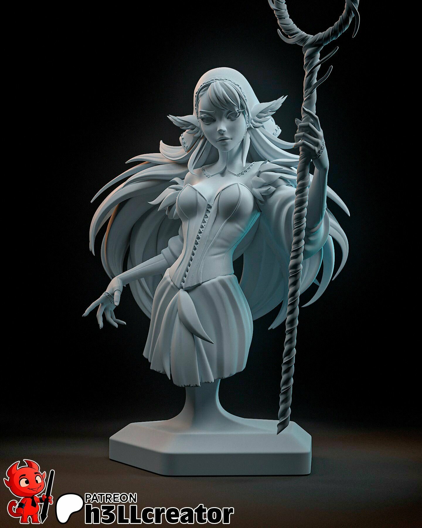 Сборная модель Bust of Marcille (Delicious in Dungeon), бюст, 134мм для покраски