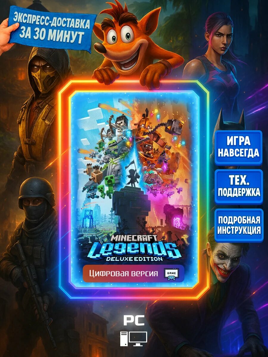Minecraft Legends Deluxe Edition PC Цифровая версия игры | Доставка на почту