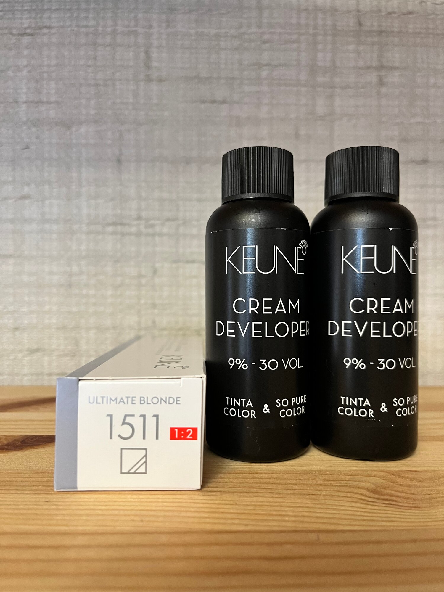 Keune Tinta Color #1511 + 2 шт 9% Краска для волос стойкая, осветляющая, Пепельный блонд + 9% проявитель 2 шт * 60 мл