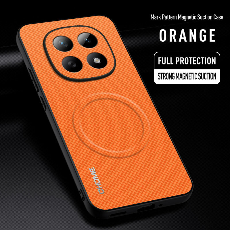 Чехол для Redmi Note 15 4G / Редми Нот 15 4G, soft touch, чехол-кардиомонитор, искусственная кожа, защита камеры, ударопрочный, усиленные углы, Xiaomi, Redmi Note 15 4G, orange,