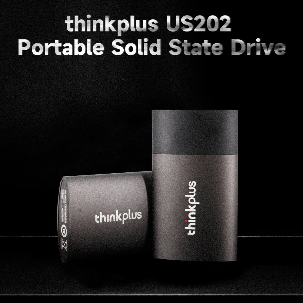 Портативный SSDнакопитель Lenovo thinkplus US202 1TB, интерфейс USB3.1, алюминиевый ударопрочный кор
