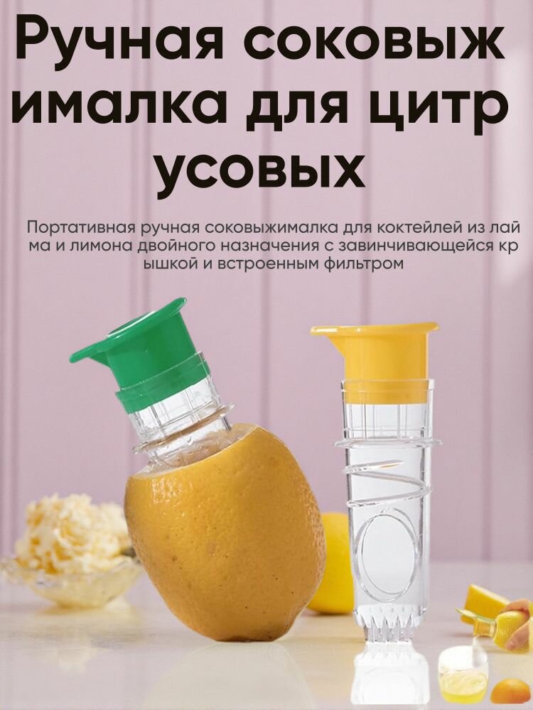 Портативная ручная соковыжималка с завинчивающейся верхней крышкой и встроенным фильтром