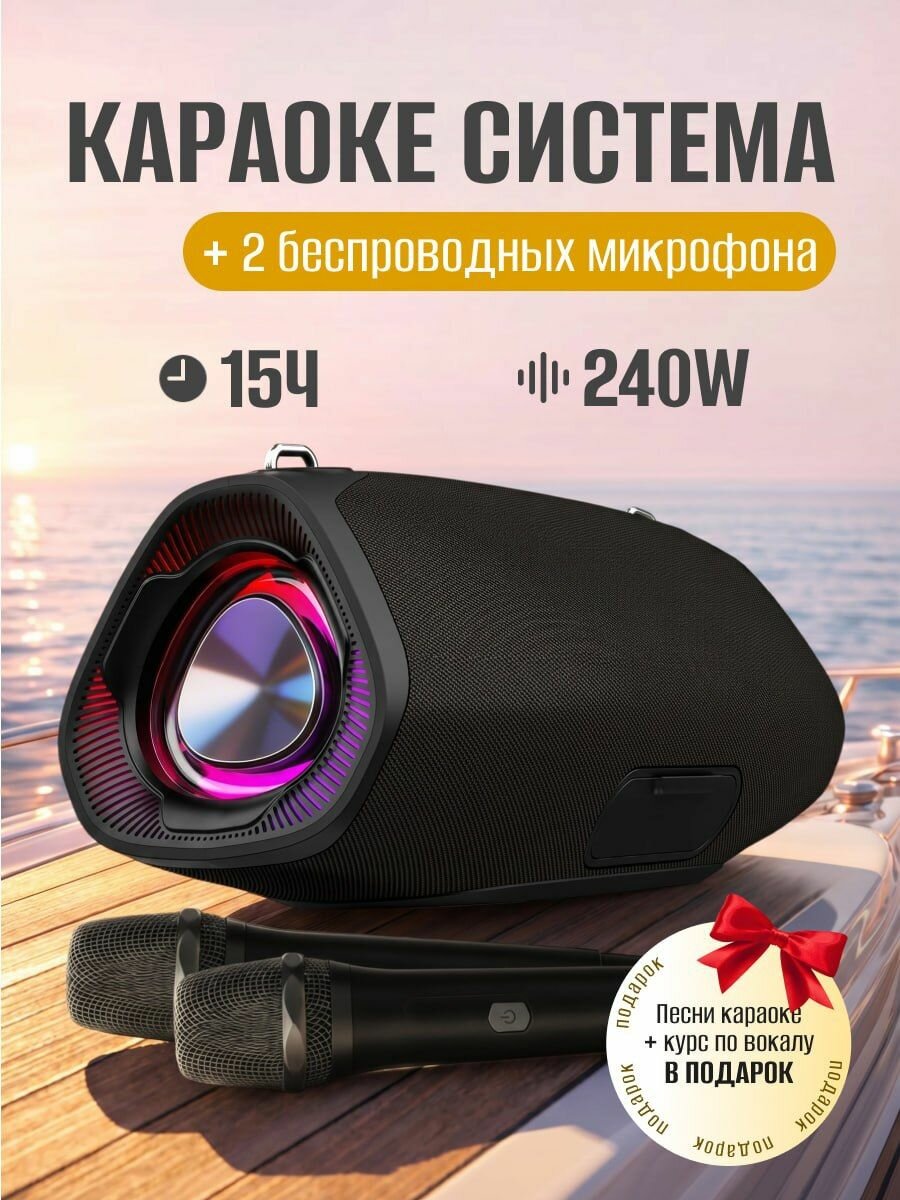 Караоке система с двумя микрофонами, 240W