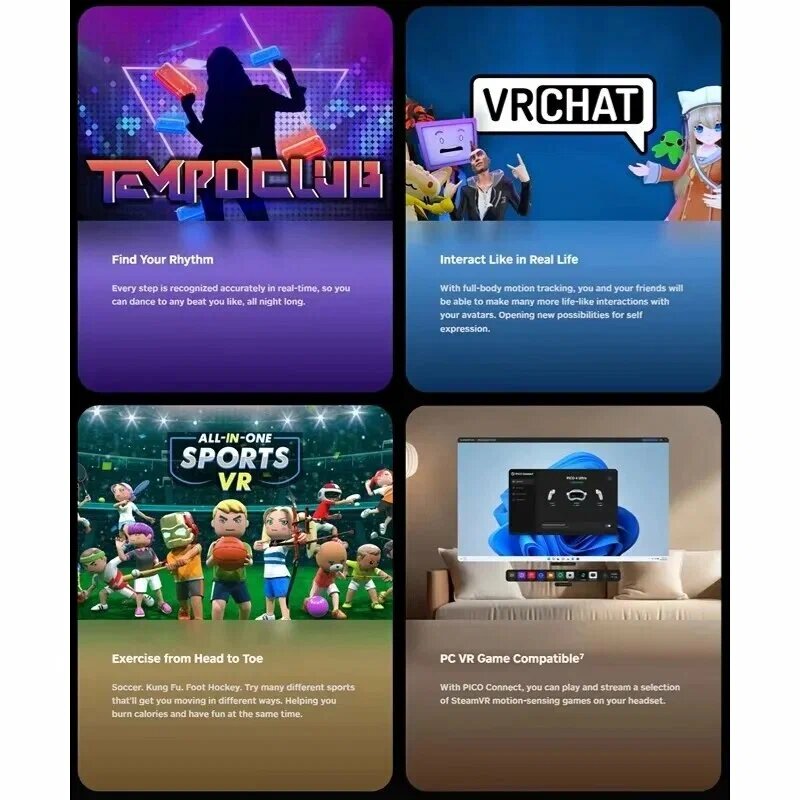 VR-аксессуар, Датчик движения Pico, версия 2,0, захват движения рук и ног, Pico Motion tracker — фото 1
