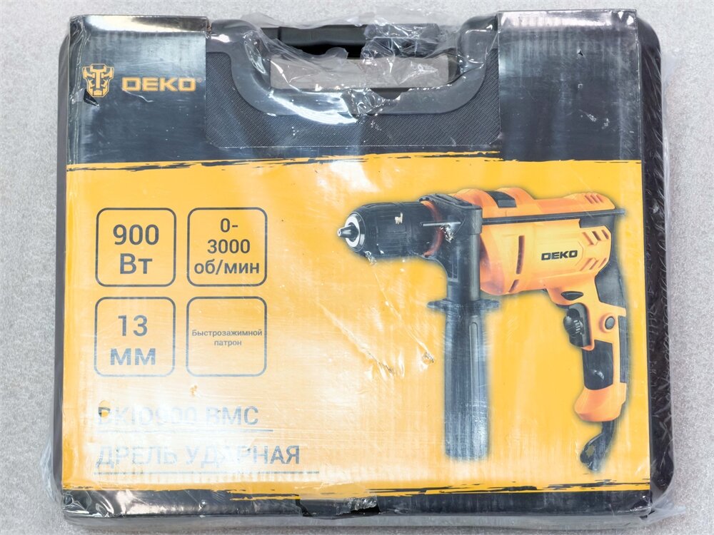 Дрель ударная сетевая DEKO DKID900 BMC в кейсе