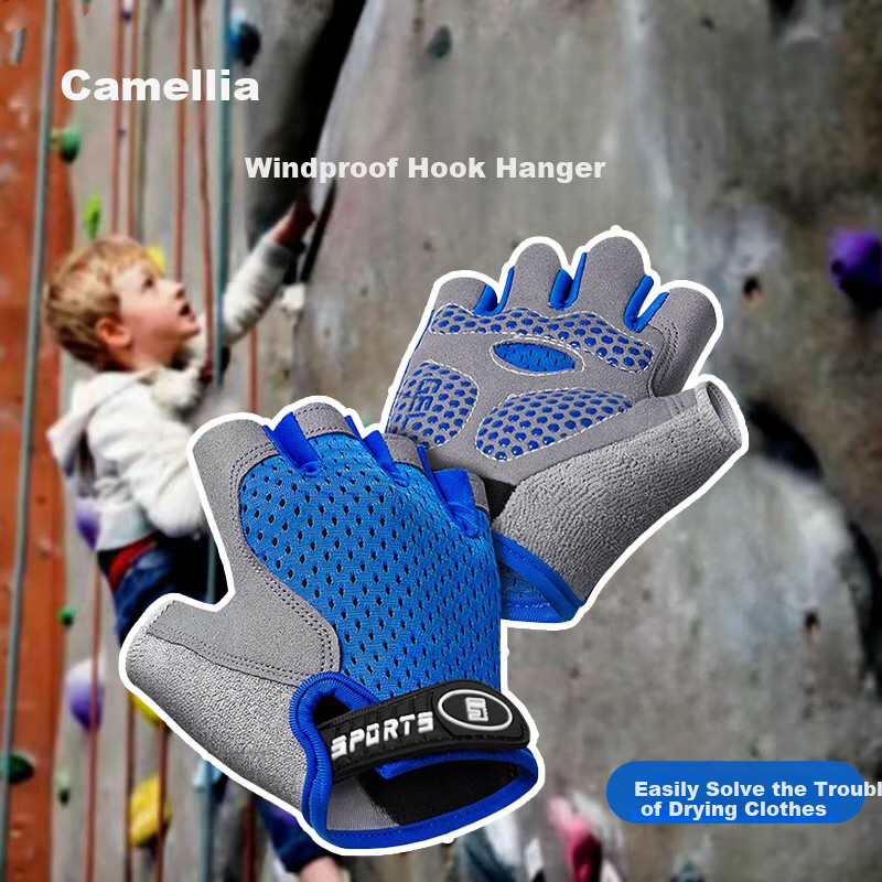 Ousen Children's Sports Gloves Outdoor Climbing Pull-up Bar Anti-slip Mountain Climbing Riding Cycling Roller Skating Wear-resistant Unisex Half Finger