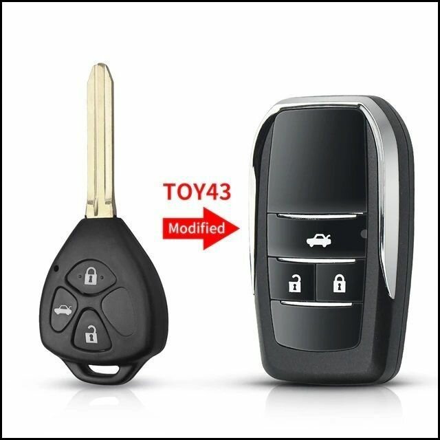 Ключ зажигания выкидной TOY43 с металлическим лезвием для Camry 2006-2011, RAV4 2005-2012, Corolla/Auris 2006-2012