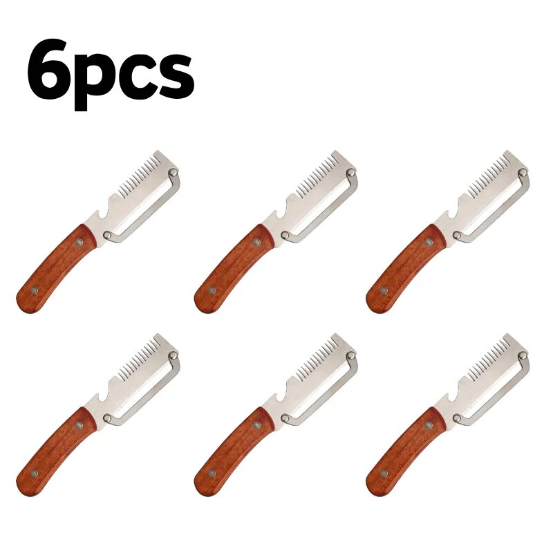Многофункциональная овощечистка из нержавеющей стали 3-в-1 Brown-6PCS