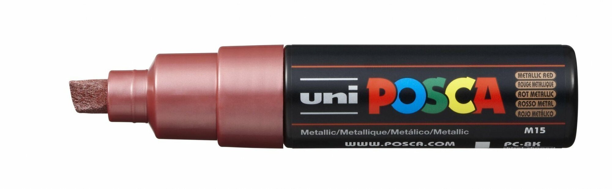 Маркер POSCA PC-8K, красный металлик, до 8 мм цвет М15 1 шт