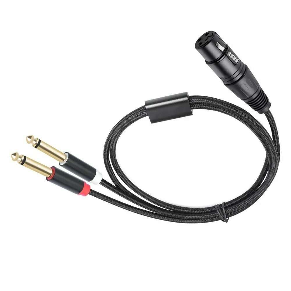 Кабель XLR 3-pin (женский) к 2 x 6.35 мм - м