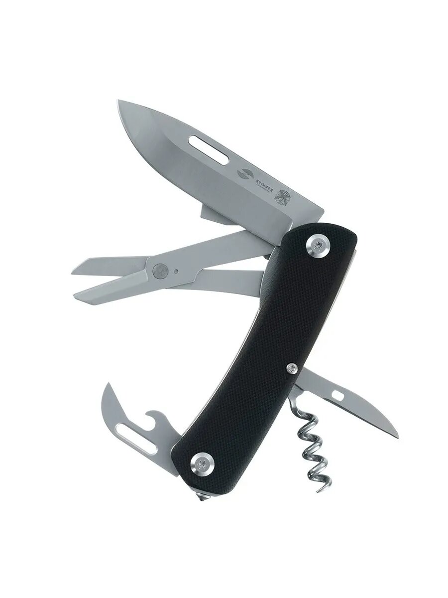 Нож перочинный Stinger G10 черный складной 10 функций