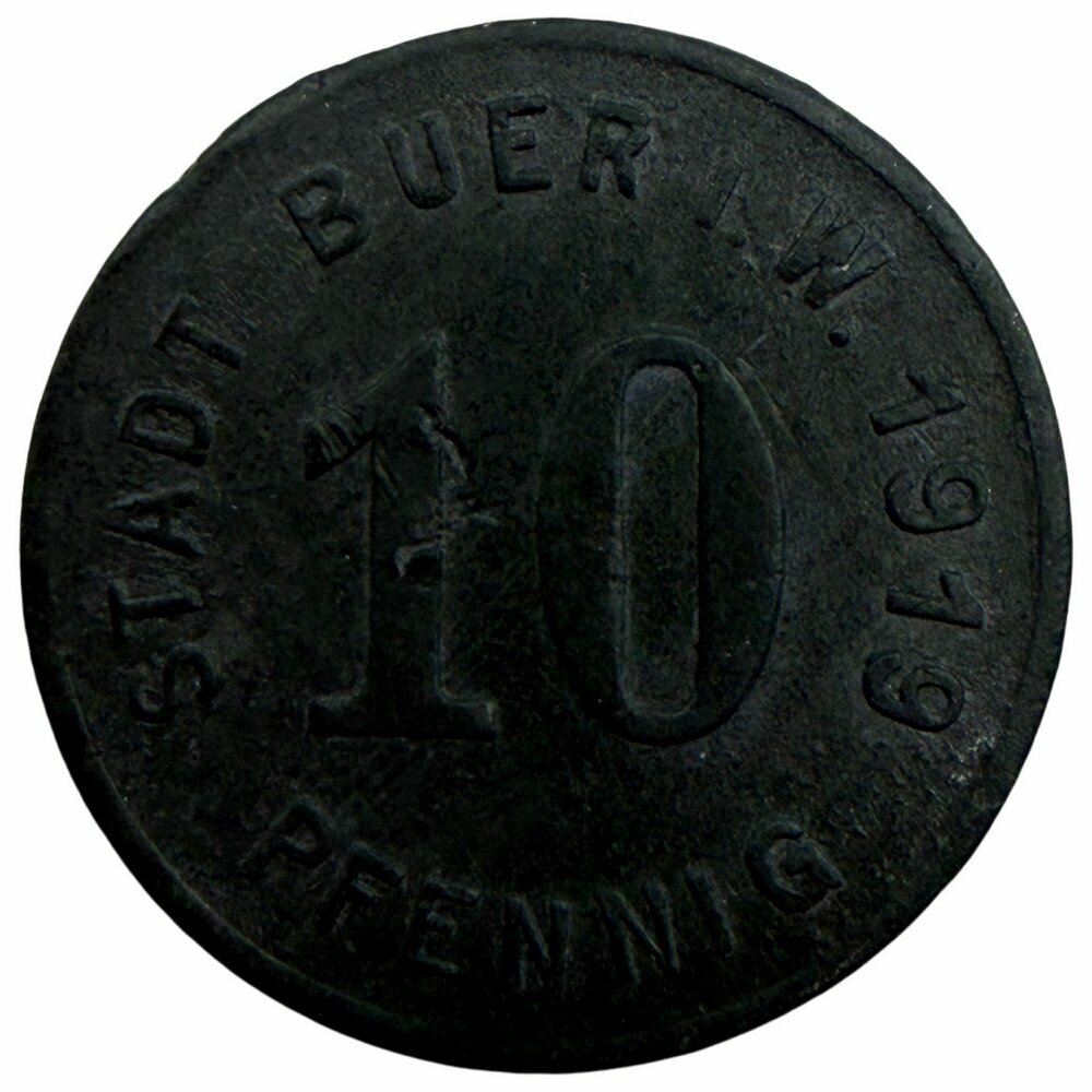 Германия, Веймарская республика, Буер 10 пфеннигов 1919 г. (Zn) (Лот №2)