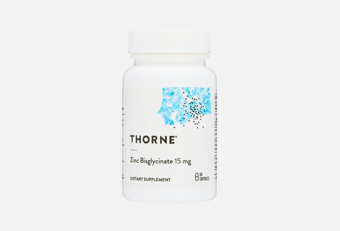 Thorne 15 мг в капсулах Бисглицинат цинка 60 шт