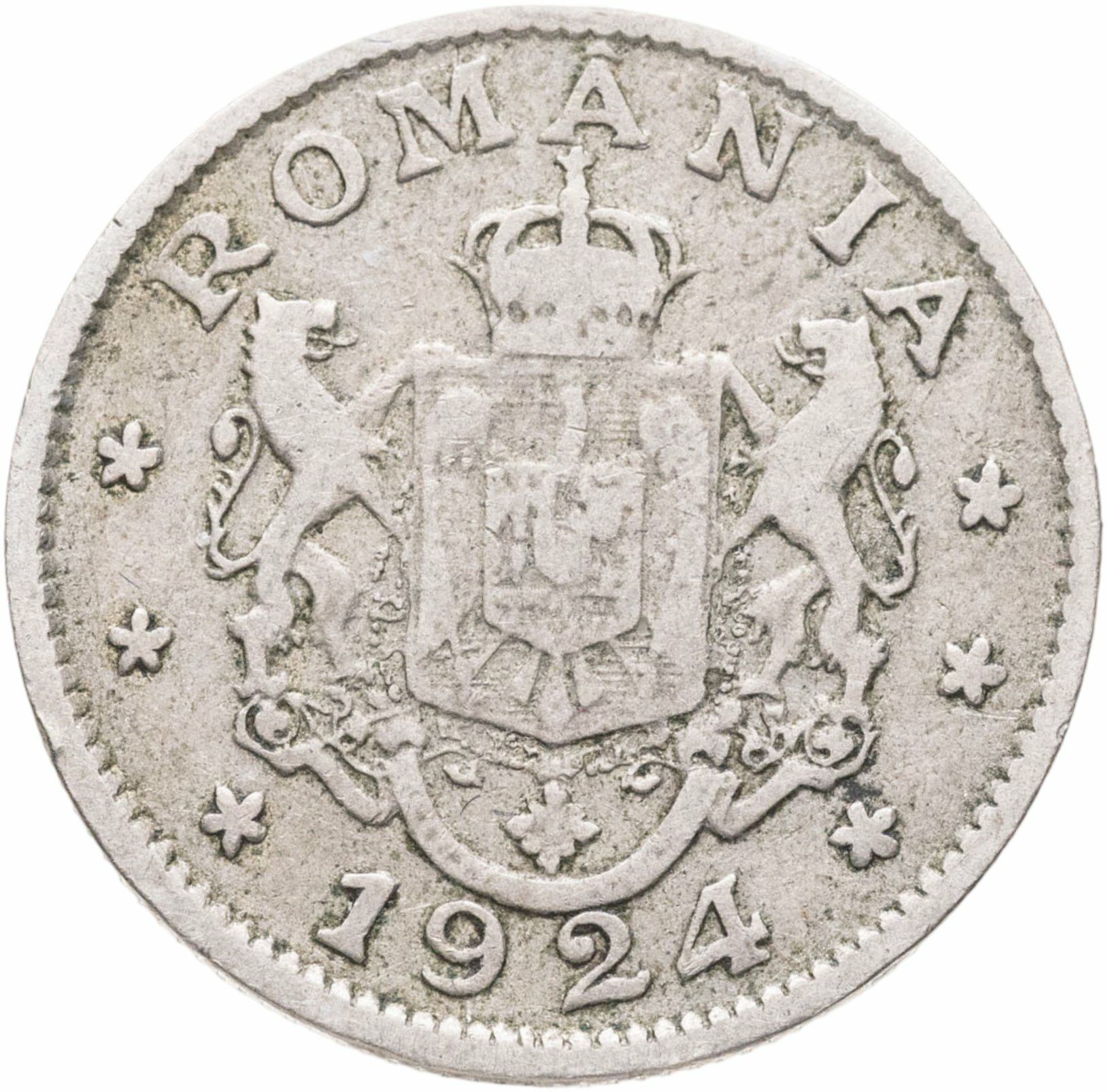 Румыния 1 лей (leu) 1924 Молния знак монетного двора: "Молния" - Пуасси