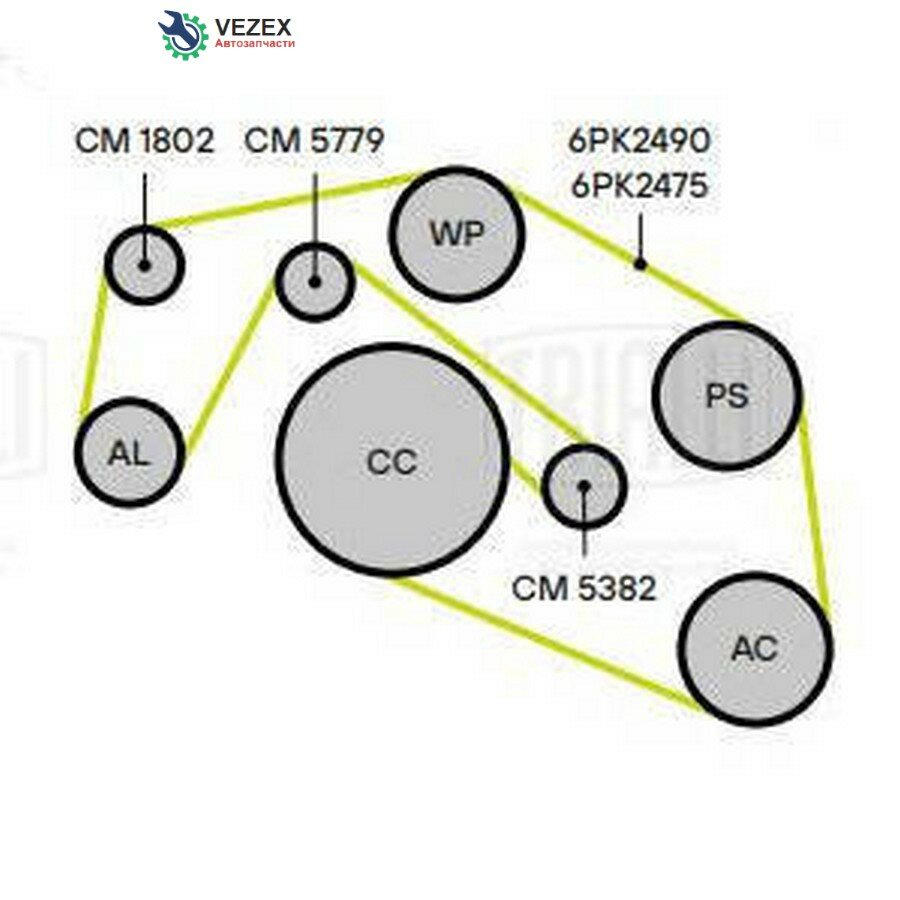 TRIALLI CM 5779 Ролик привод. ремня для а/м Audi A6 (11-) 2.0TDi (опор.) h26 (CM 5779)