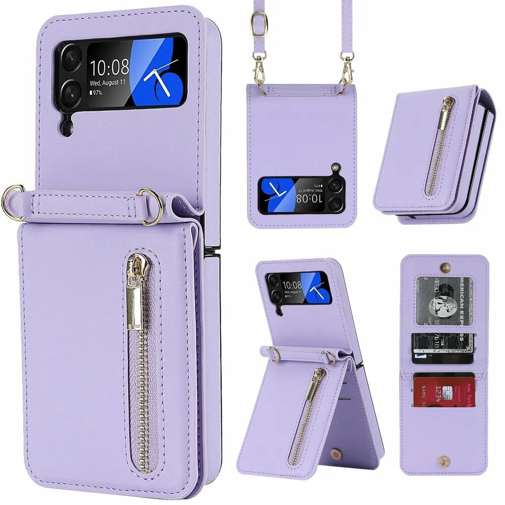 Подходит для Samsung Galaxy Z Flip3 /Z Flip4 Корпус сотового телефонаНовый Самсунг Галакси Z Flip3 / Z Flip4 с защитой камеры и с подставкой противоударный