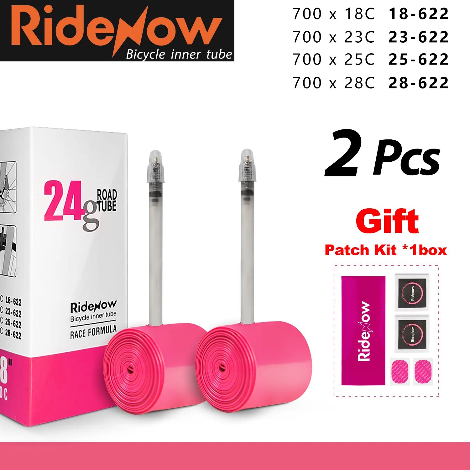 RideNow внутренние камеры для шин 19г/24г/36г TPU 700C 24g 2pcs
