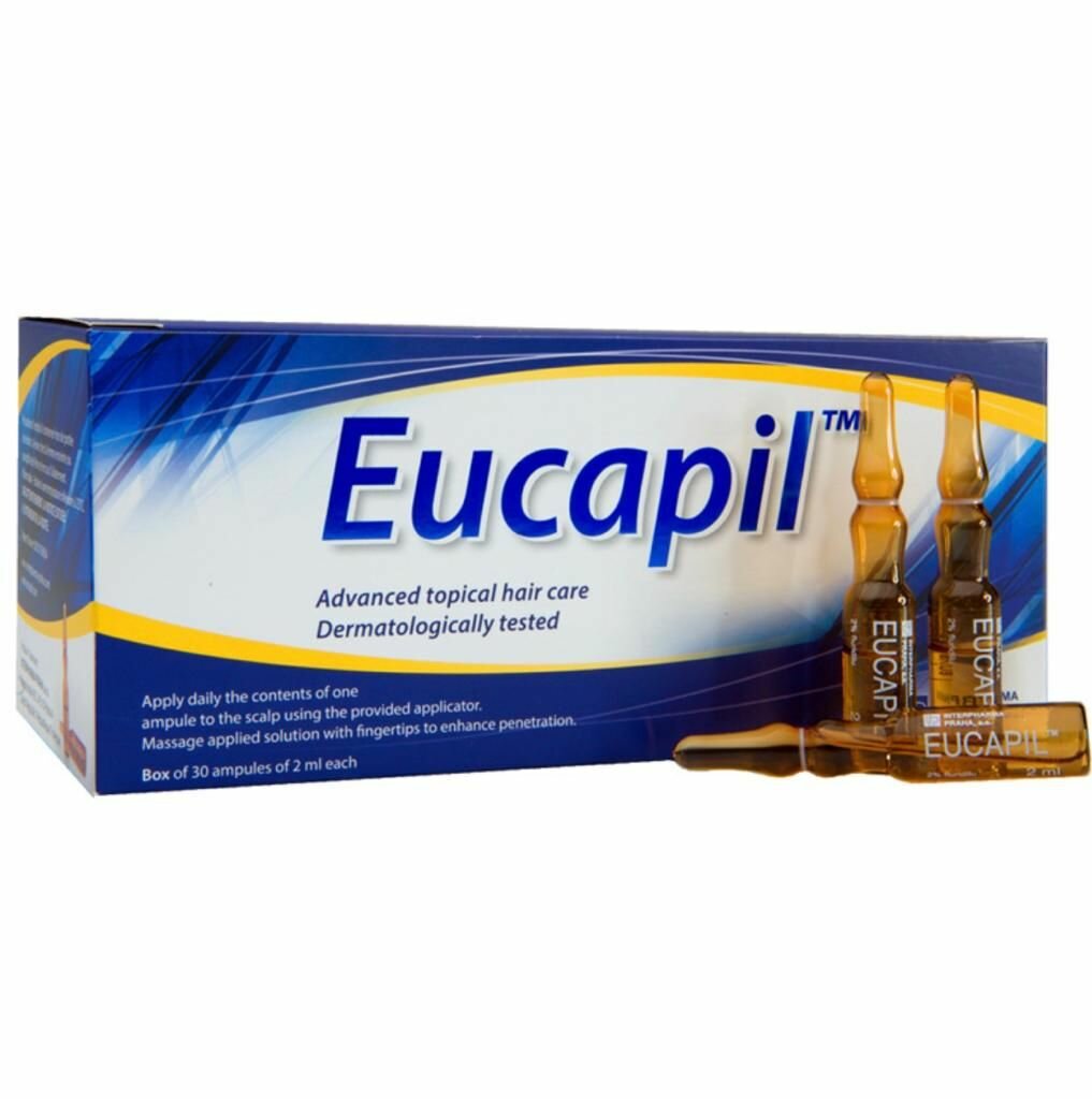 Eucapil/эвкапил современное эффективное средство для роста волос, 30x2мл. Произведено в Чехии.