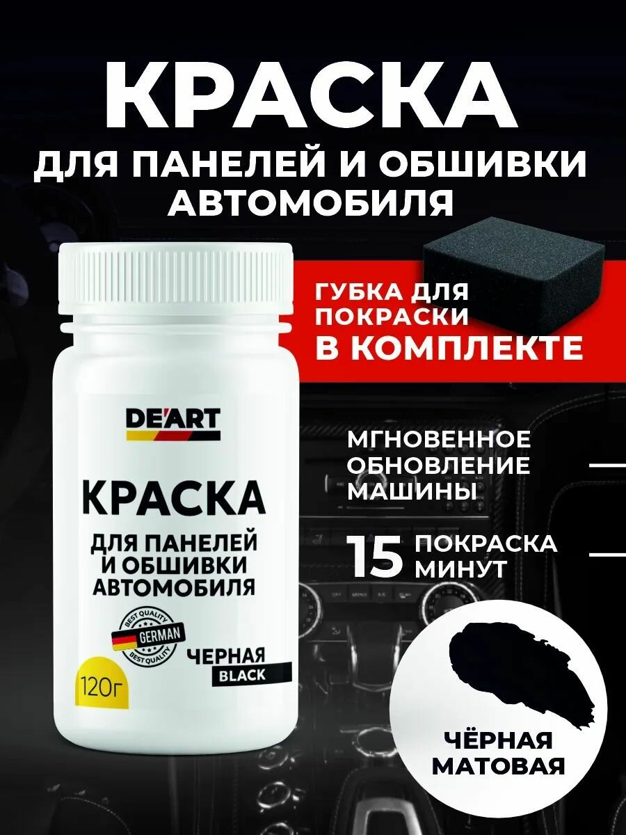 Краска для панели автомобиля черная матовая для пластика