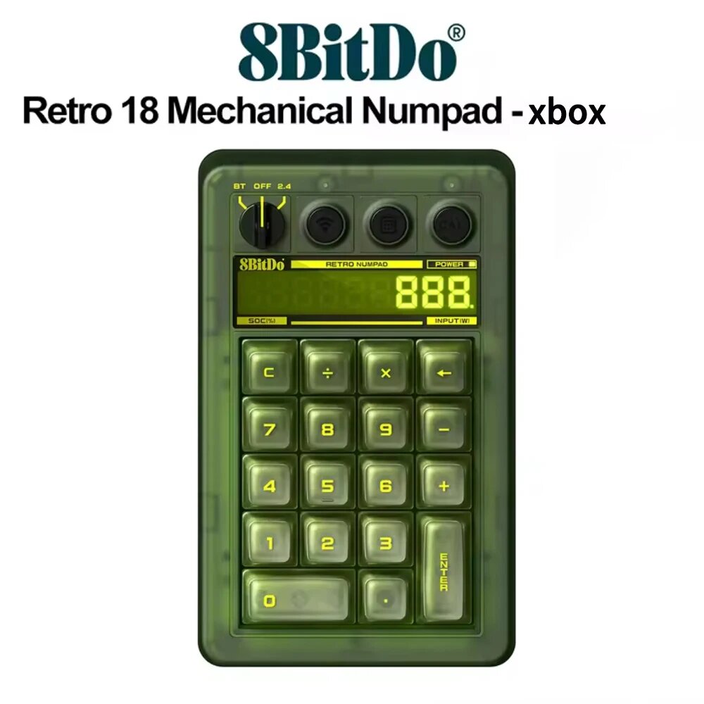 Механическая цифровая доска 8BitDo Retro 18, совместимая с Windows/Android 2,4G, USB-C, режим калькулятора с возможностью горячей замены