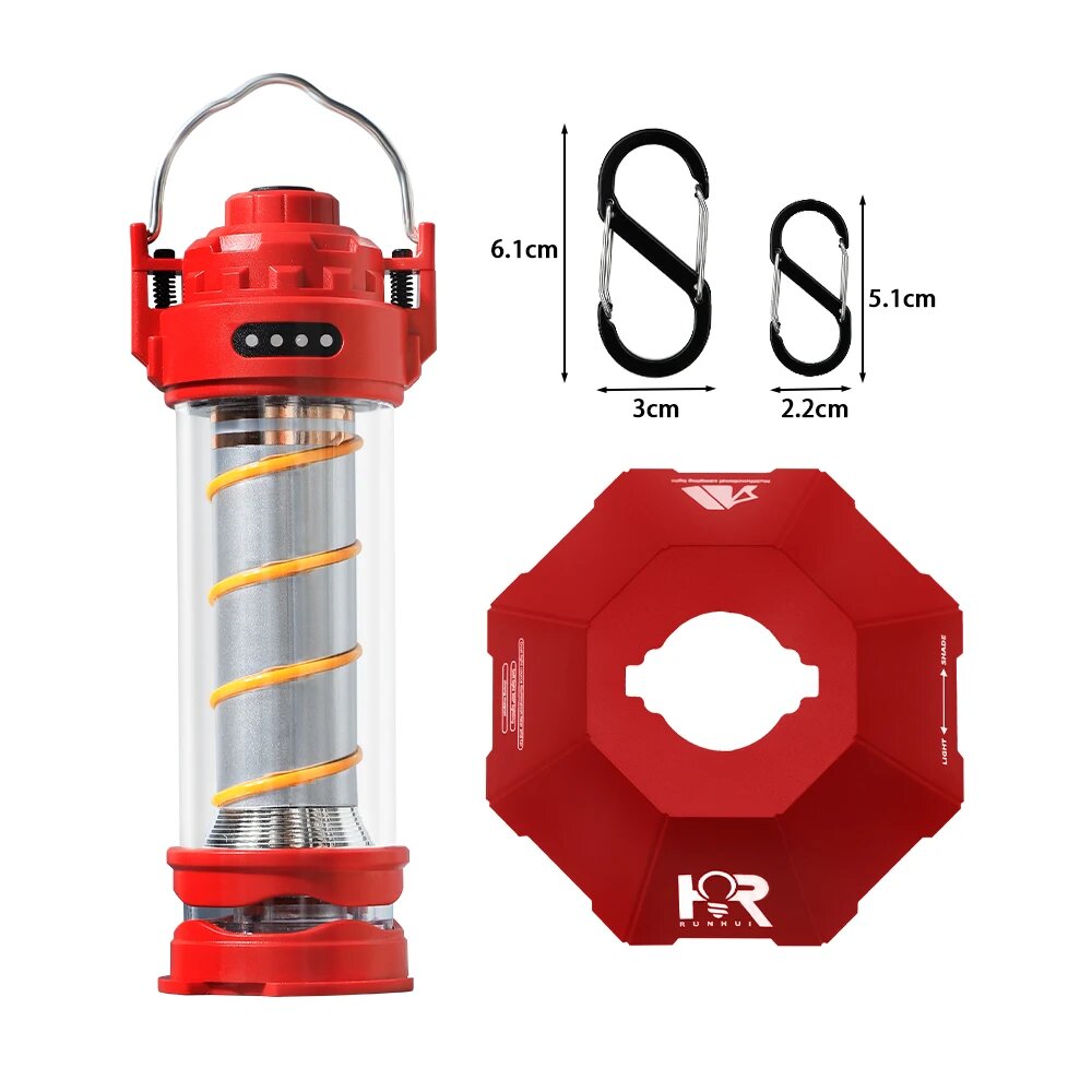 Портативный кемпинговый фонарь армейский зеленый USB-зарядный 35LM-85LM RHX3 red set