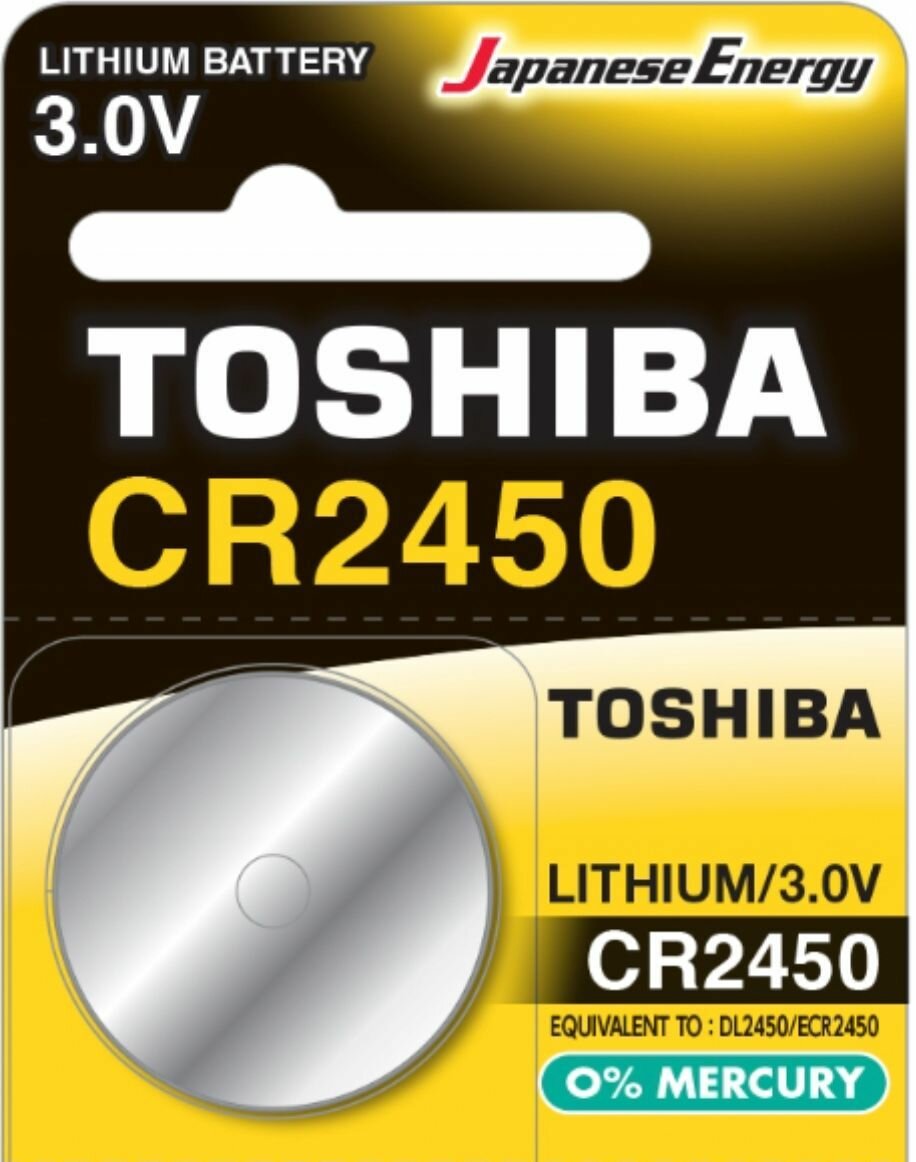 Батарейка TOSHIBA CR2450 литиевая 3В, 1 шт CR2450 3V литиевая