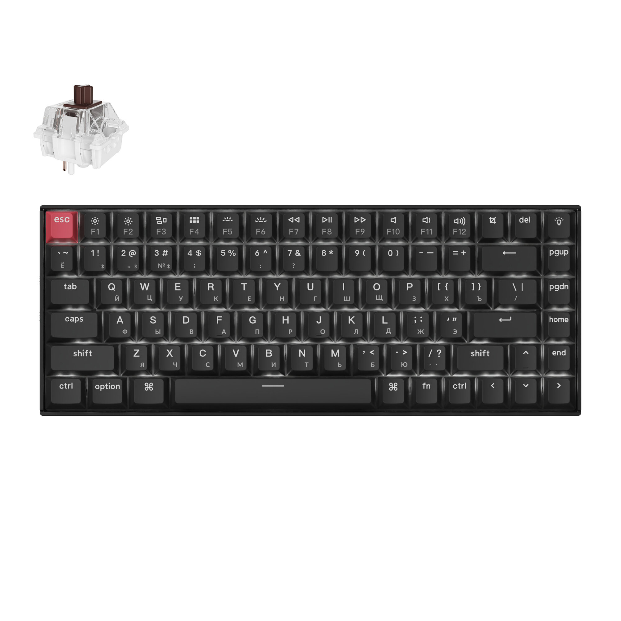 Беспроводная механическая клавиатура Keychron K2 QMK (версия 3), White LED, Brown Switch(русская раскладка)