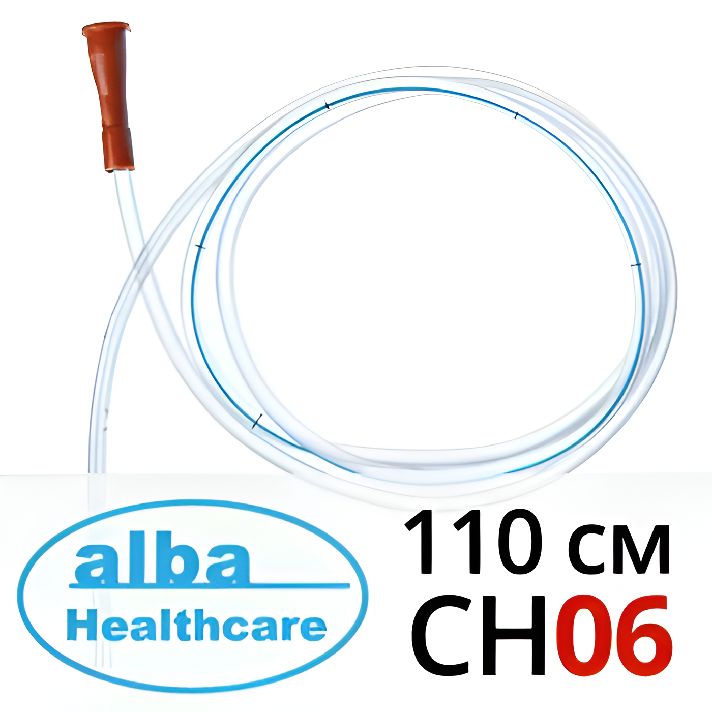 Желудочный зонд Alba Healthcare СН 6, ПВХ, белый, 110см, 10шт