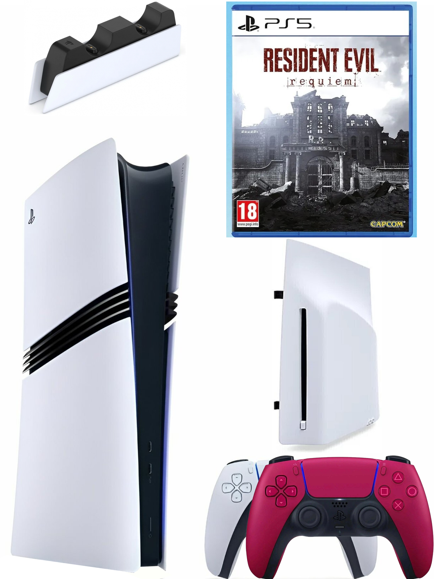 Игровая приставка Sony PS 5 Pro Digital Edition+Зарядная станция+ Дисковод +2-ой геймпад+ Resident Evil Requiem,2Tb SSD