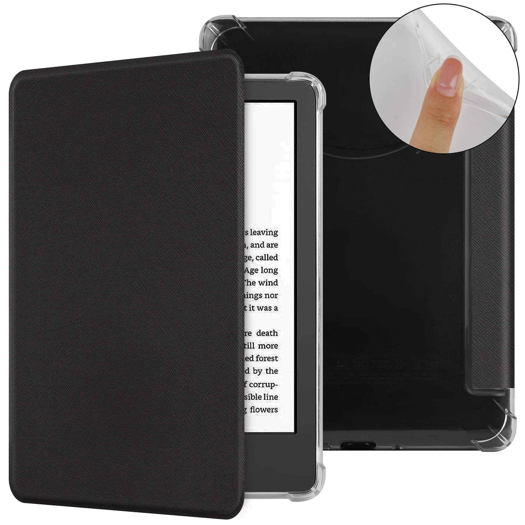 Чехол YOUQEEC для Amazon Kindle 2024 11-го поколения из полиуретана Черный, black