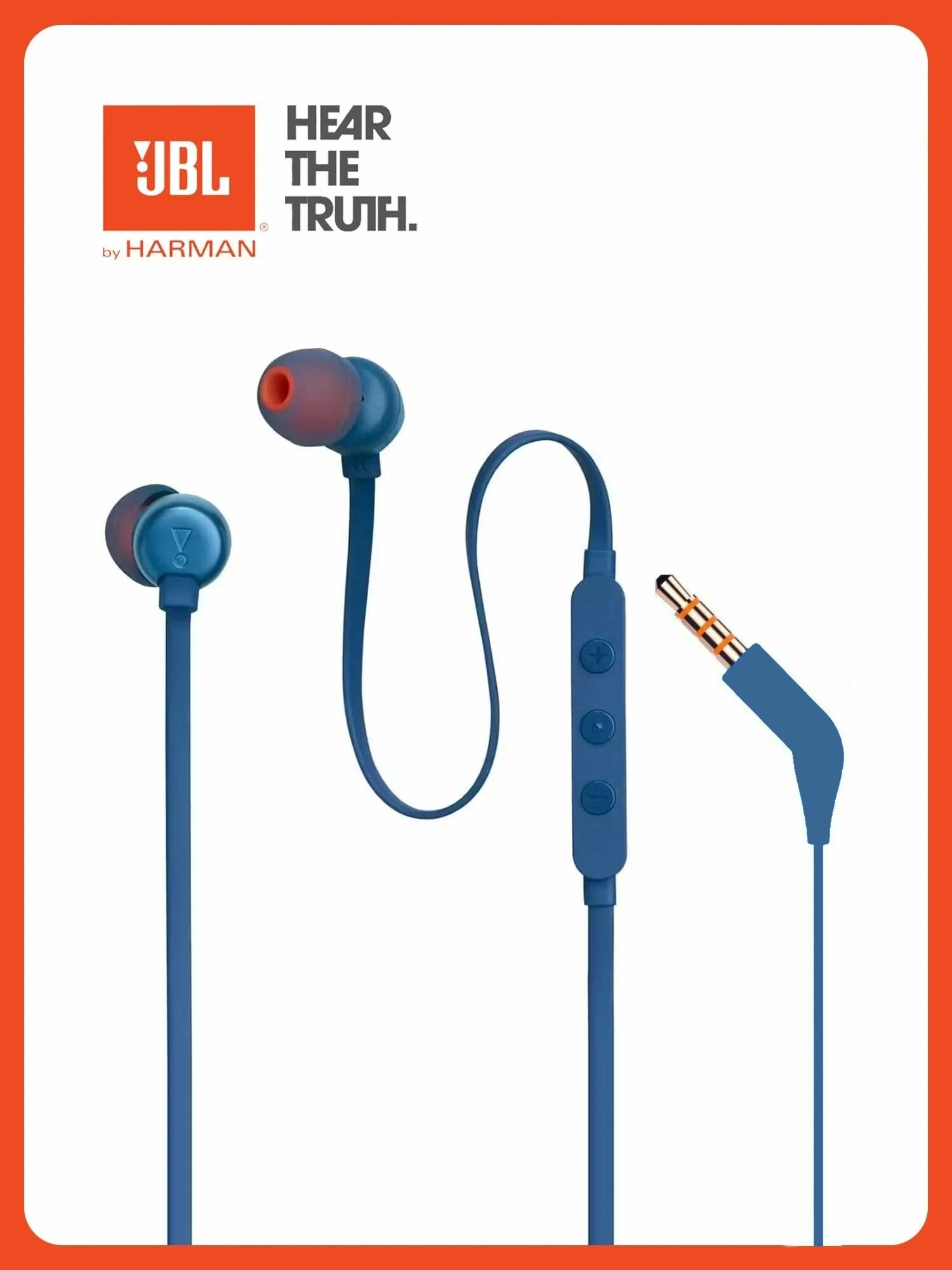 Проводные наушники JBL Tune 310, Mini Jack 3.5 mm, синий