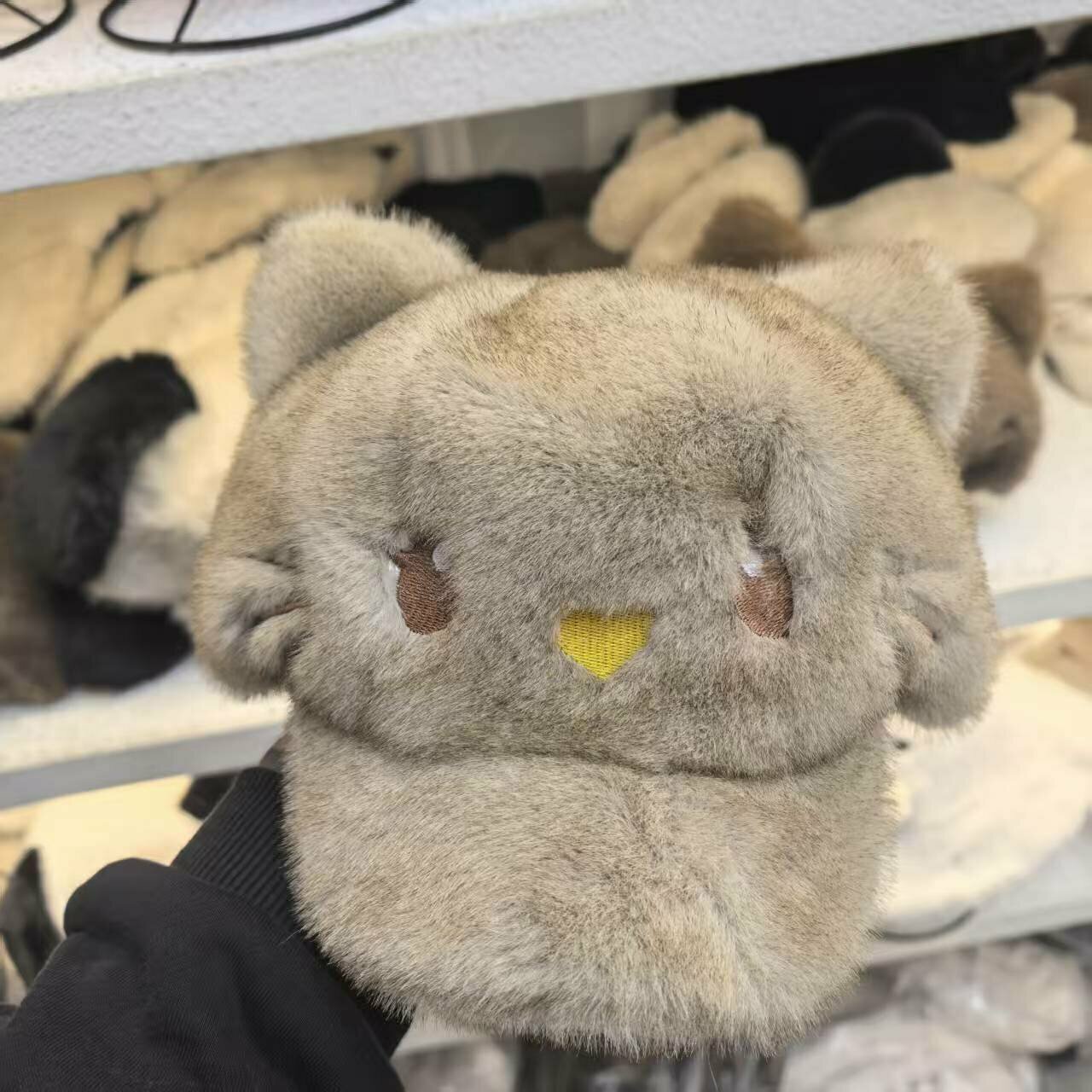 ZY плюшевая бейсболка с кошкой, кроличий мех, теплая мультяшная кепка