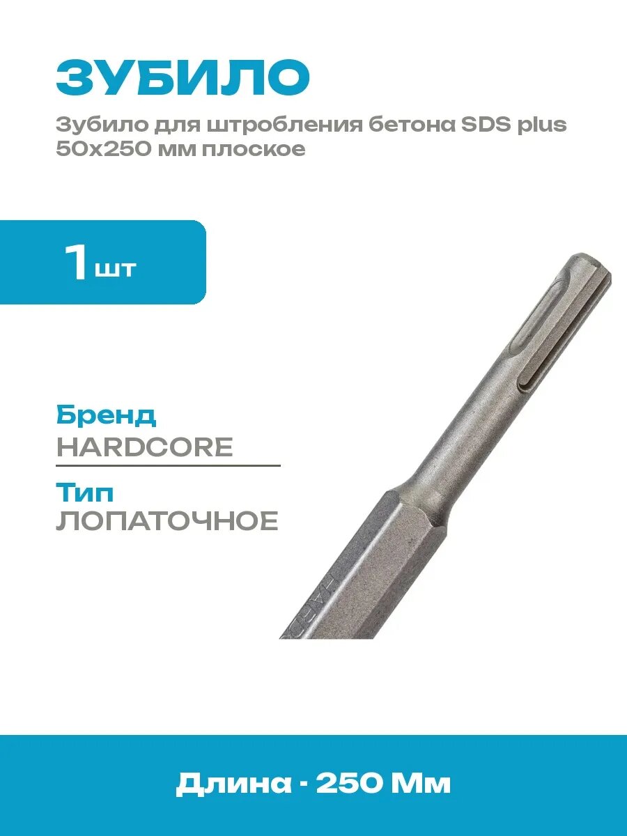 Долото лопаточное для перфоратора 50x250 мм SDS plus плоское