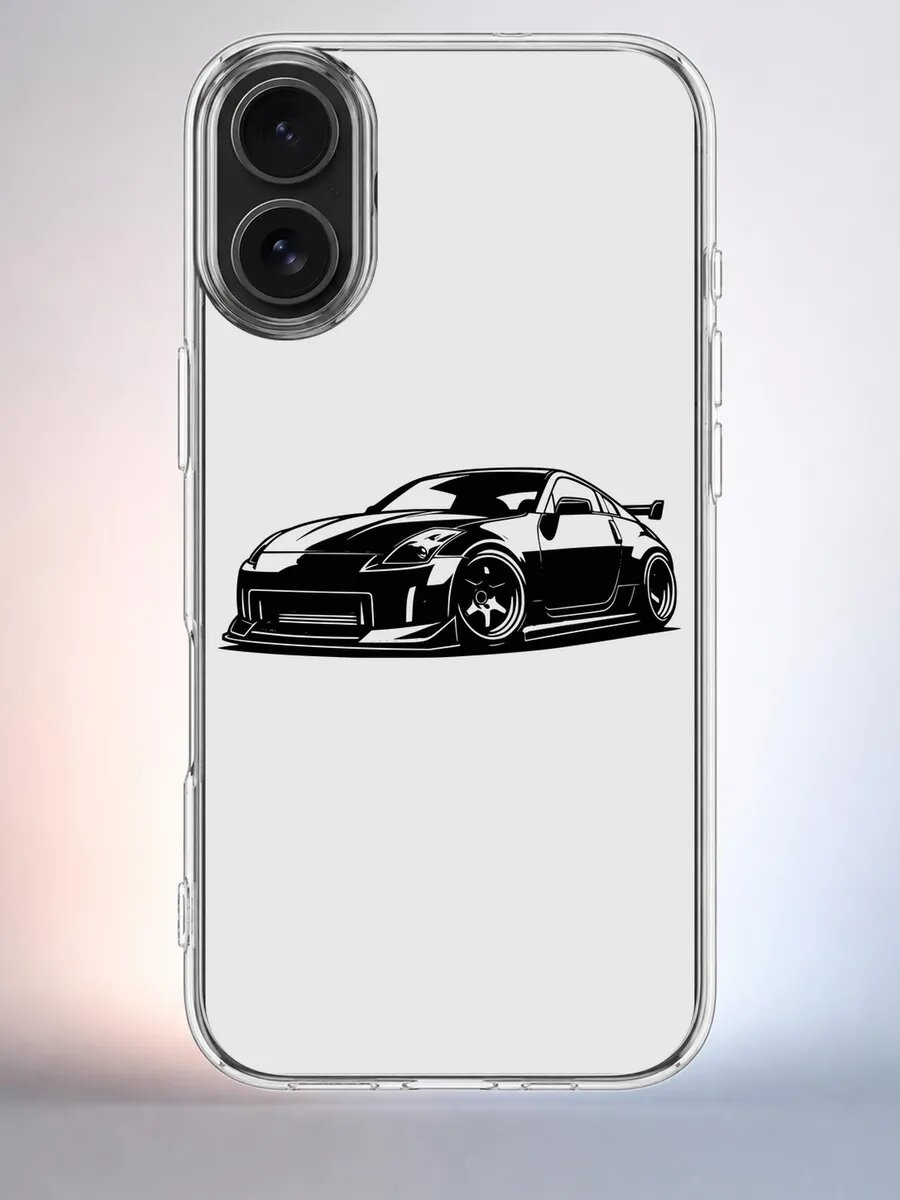 Чехол iPhone 16 ниссан 350z силиконовый прозрачный