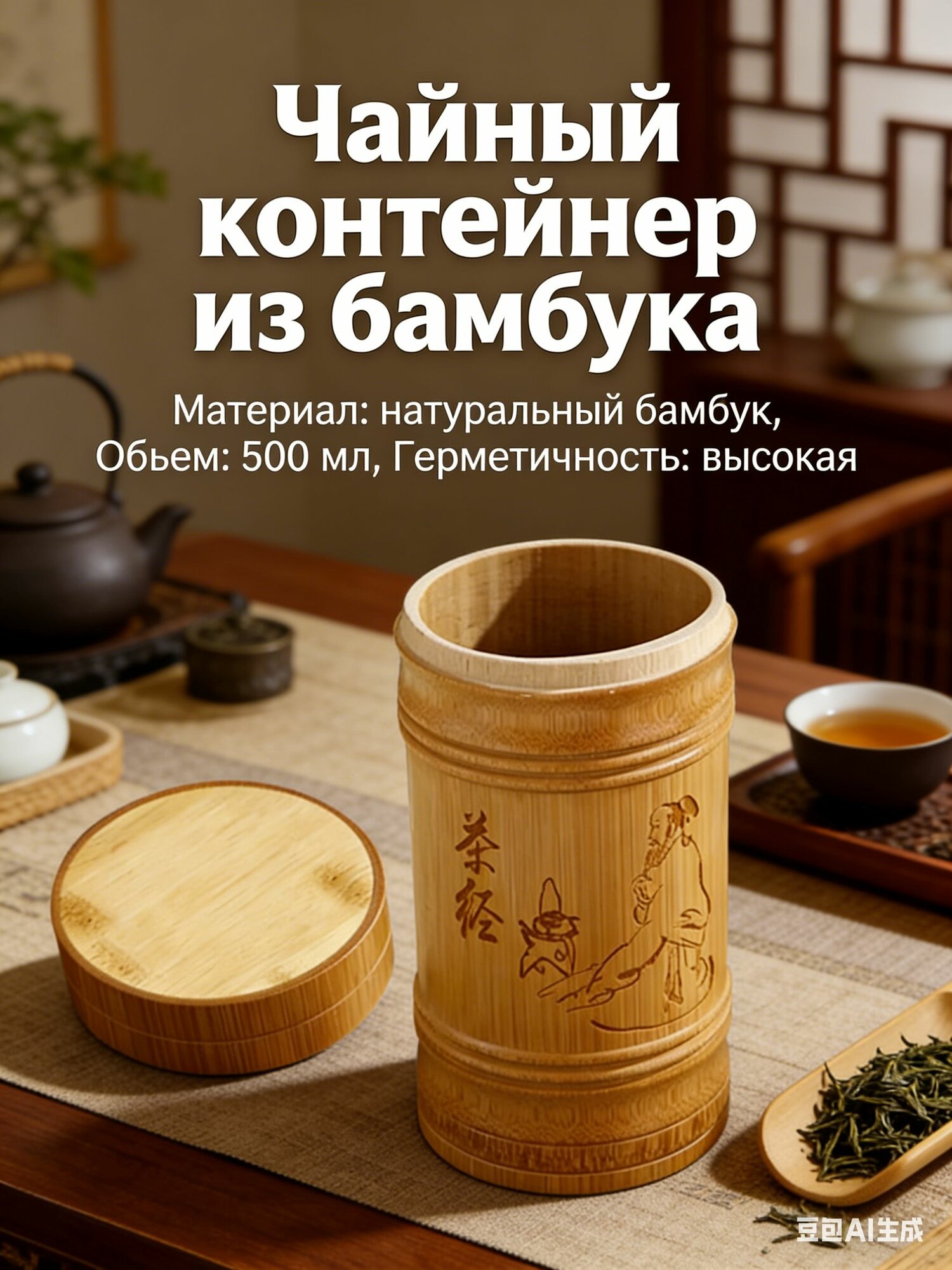Герметичные банки для хранения чая с крышкой, контейнеры для рассыпного чая, портативные с бамбуковой крышкой