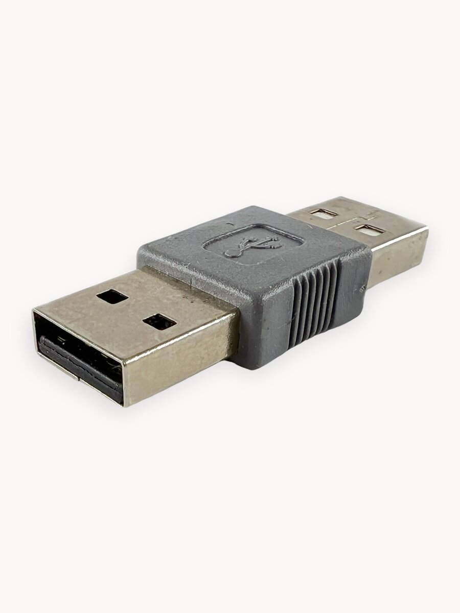 Переходник Premier, USB A штекер-А штекер, серебристый, пластиковый, 1 шт