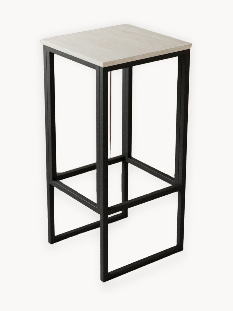 Барный стул IamLoft, металл, для дома, дуб молочный, высота сиденья 79см