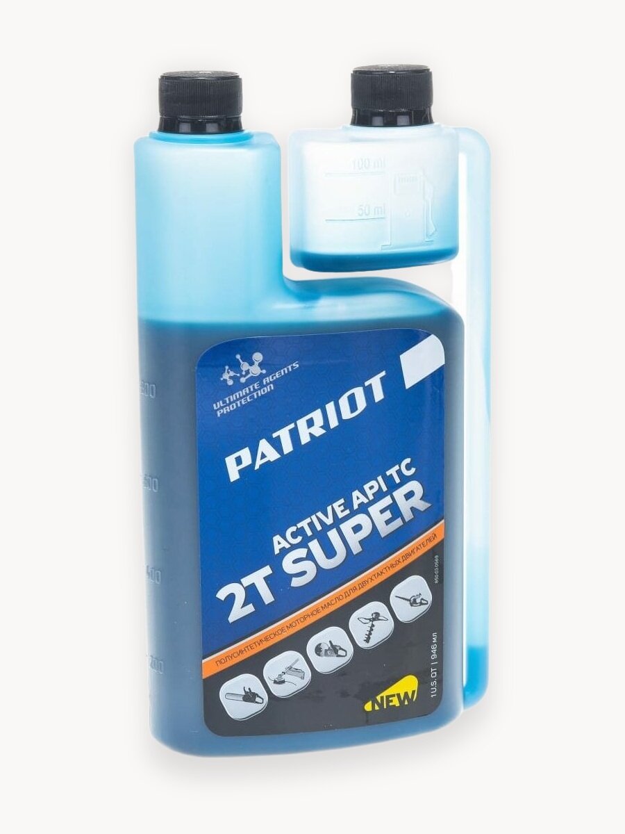 Масло PATRIOT Super Active 2T с дозатором 0.946 л надежной конструкции