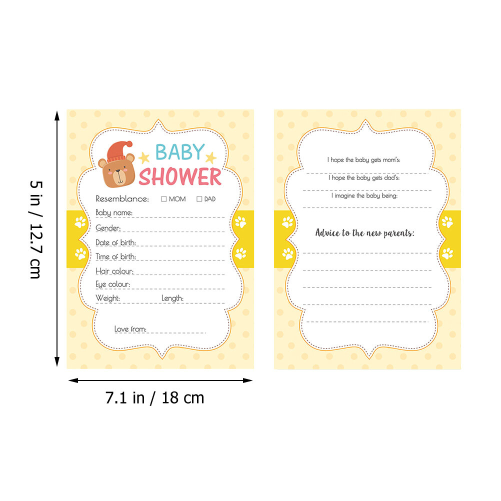 20 Карт Определения Пола Ребенка Карточки ДляBaby Shower 18.00X12.70X0.20Cm