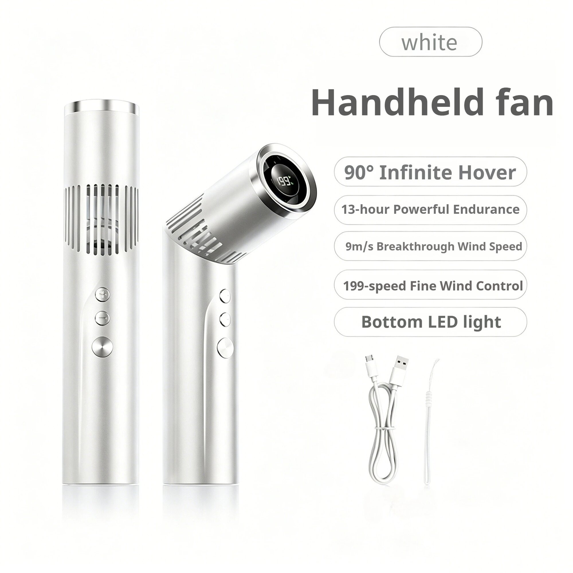 Мини-вентилятор Lipstick Fan Белый, White