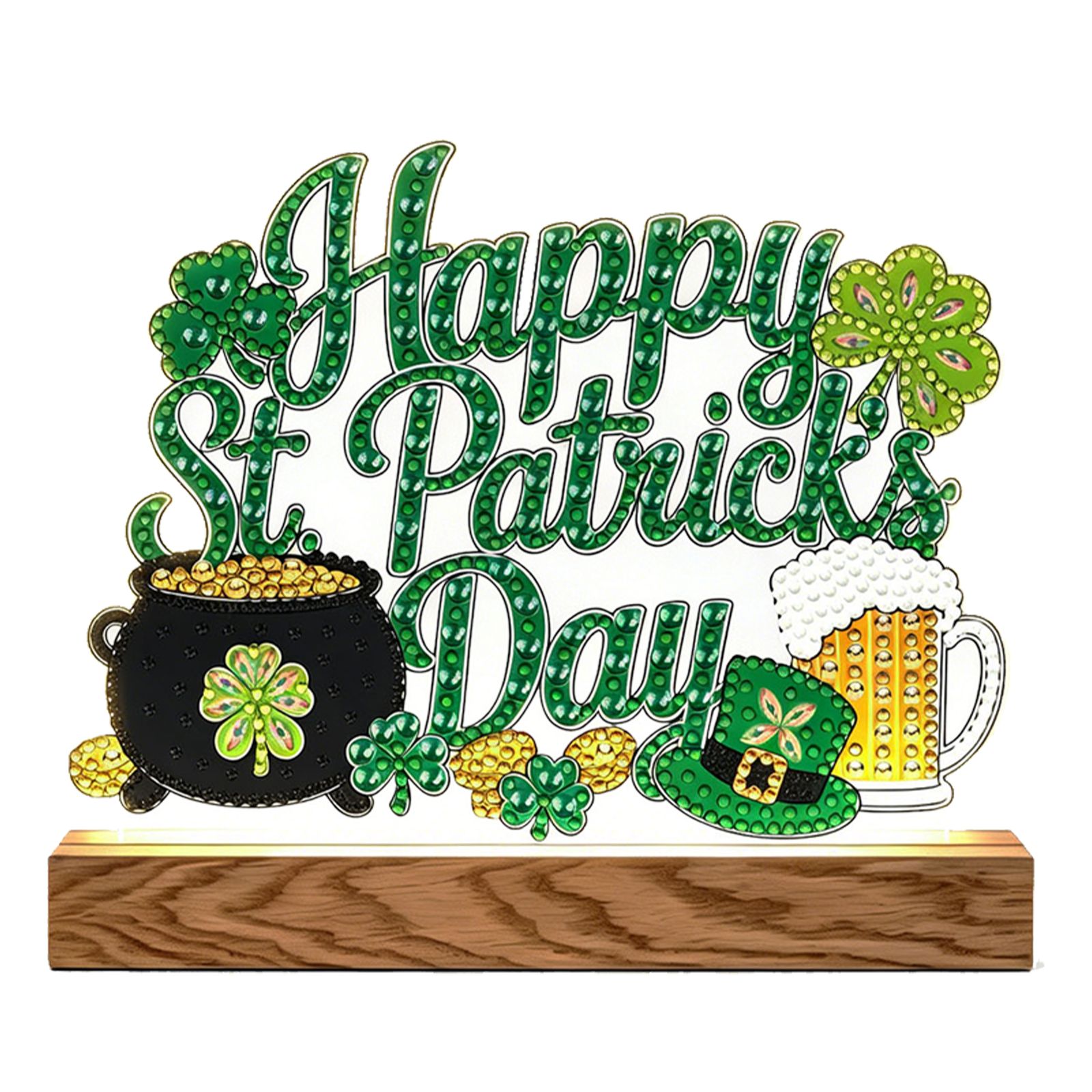 Светодиодная ночная лампа-мозаика Saint Patrick из акрила и дерева