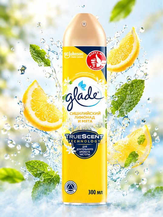 GLADE Освежитель воздуха Сицилийский лимонад и мята 300 мл