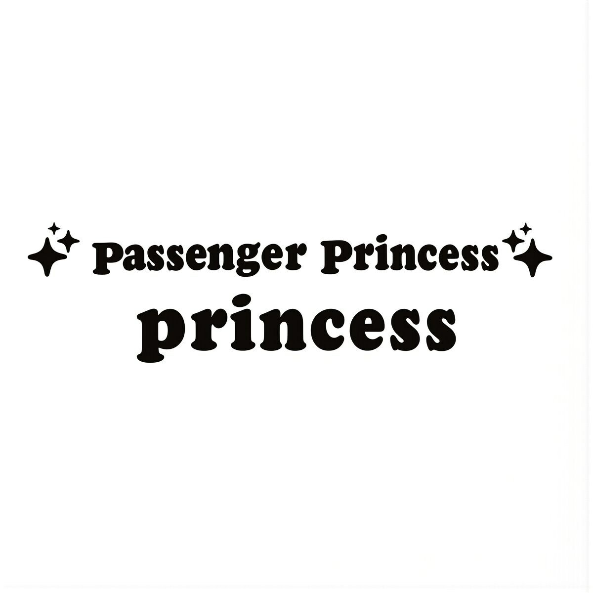 Виниловая деколь для интерьера автомобиля наклейка с надписью Passenger Princess для зеркала заднего вида светоотражающий материал размер 12.5х1.18 см