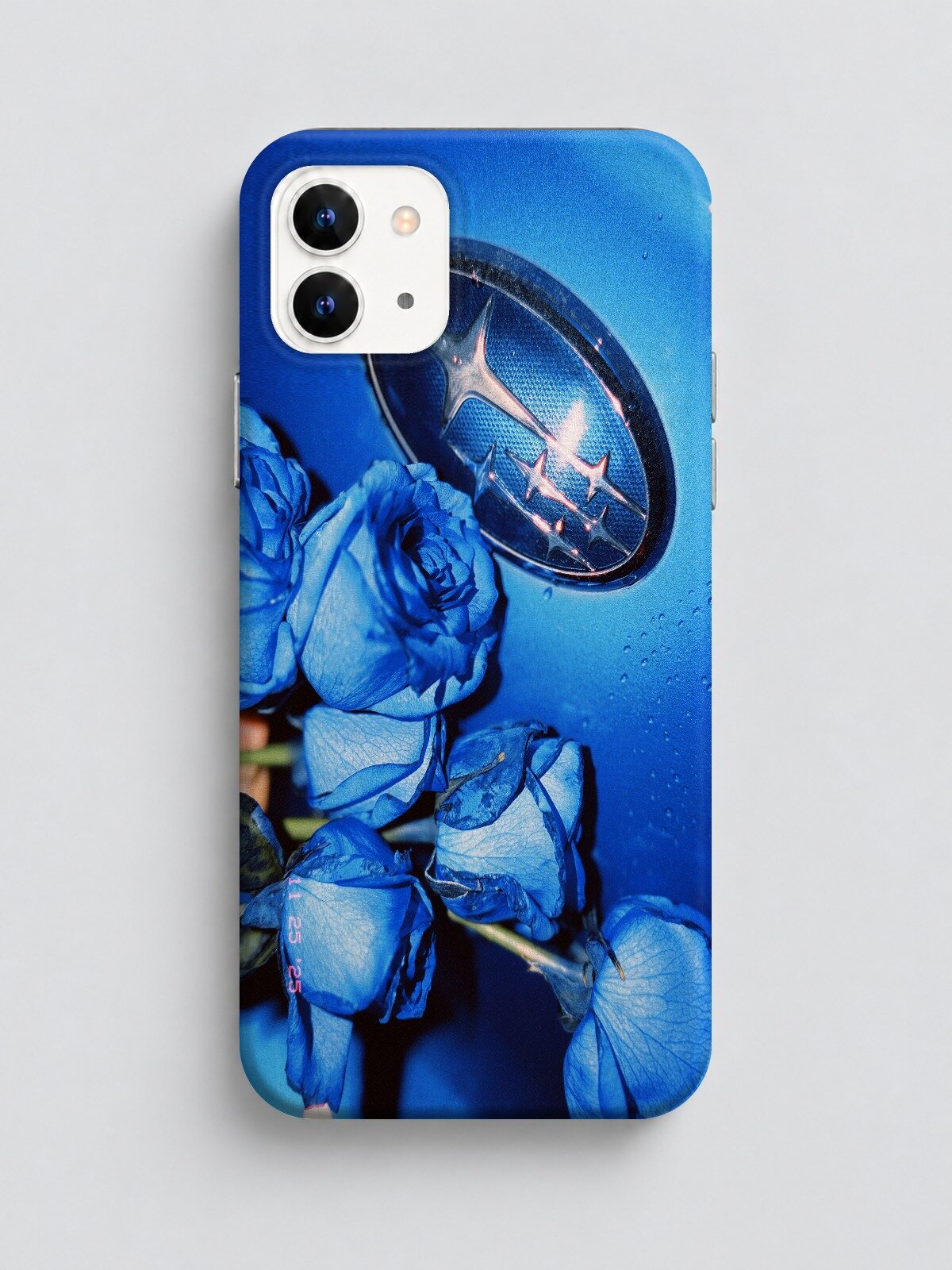 Прозрачный чехол на iphone 12 Subaru логотип