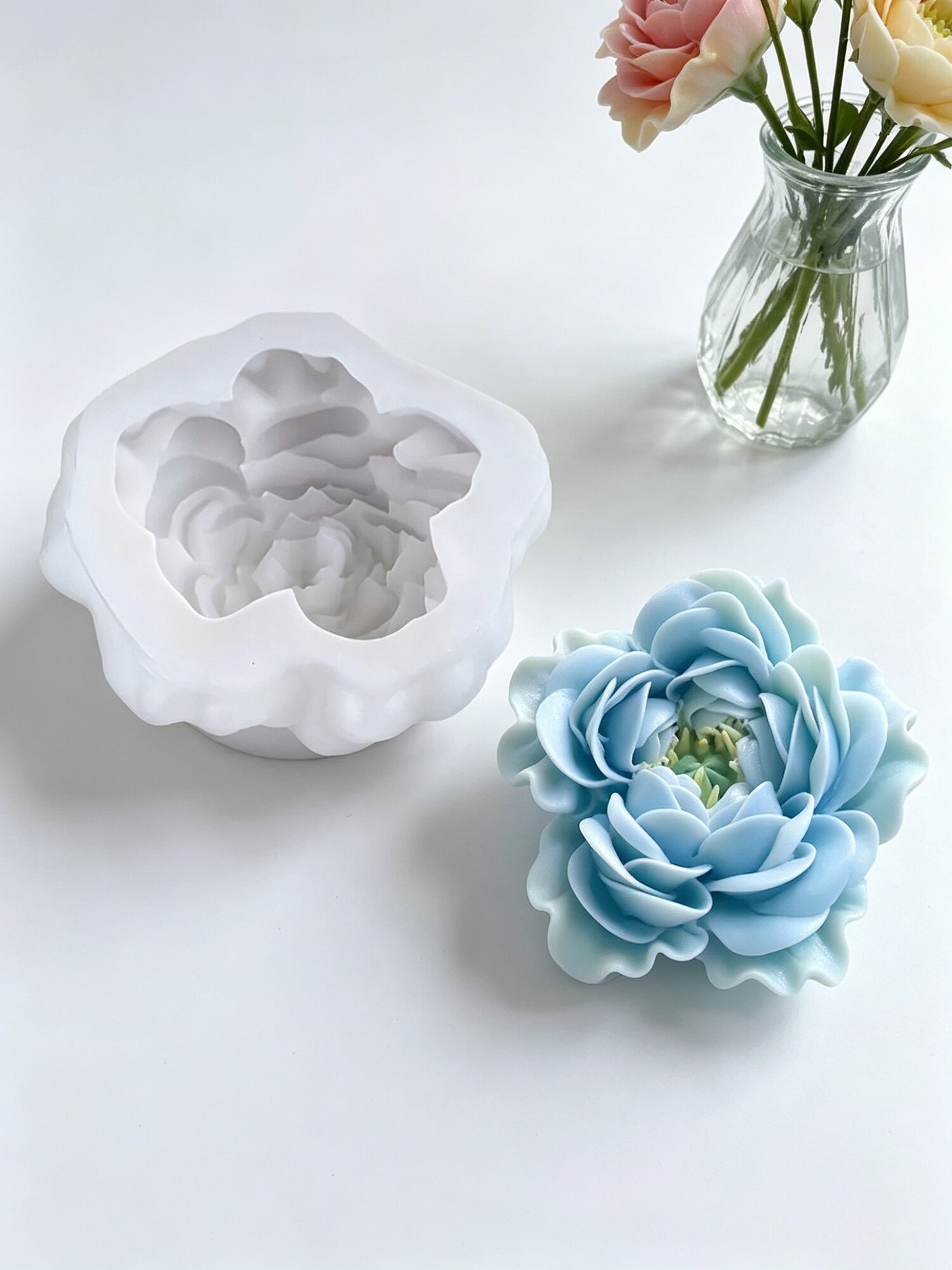 Силиконовая форма для 3D пионами / Молд для аромасвечей