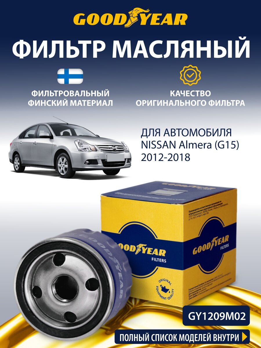 Фильтр масляный (Ниссан альмера g15) 2012-2018