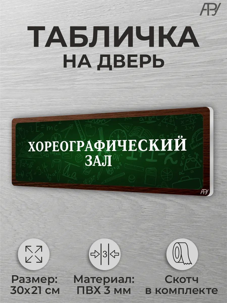 Школьная табличка на дверь класса Хореографический зал