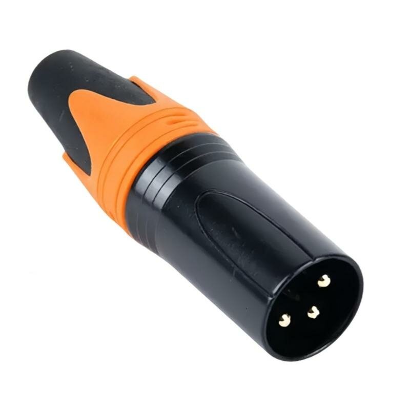 Разъемы XLR, цинковый сплав, цветные кольца, разъемы male и female, Оранжевый - 1