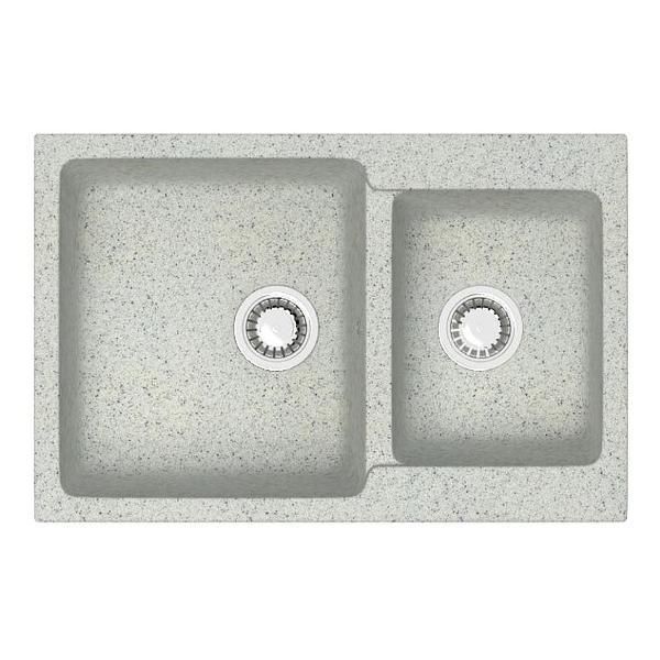 Кухонная мойка врезная в комплекте с сифоном Azario Гранд CS00079906 цвет светло-серый