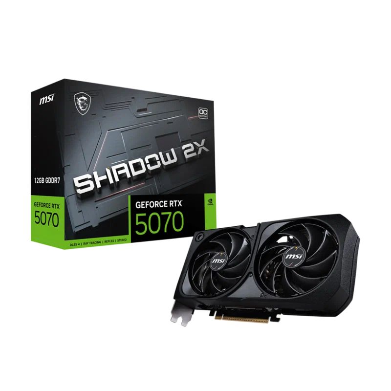 Игровая видеокарта для мощного компьютера MSI GeForce RTX 5070 12288Mb, Shadow 2X 12 Gb (RTX 5070 12G Shadow 2X) 1xHDMI, 3xDP, Ret